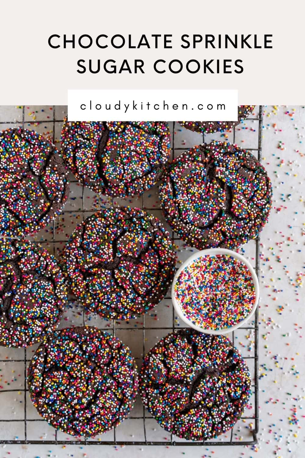 Chocolate Sprinkle Cookies - Cloudy Kitchen