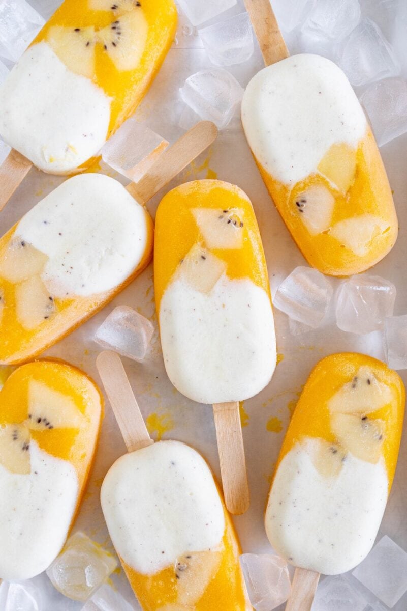 Kiwifruit and Mango Popsicles with Kiwifruit Whip - Cloudy Kitchen