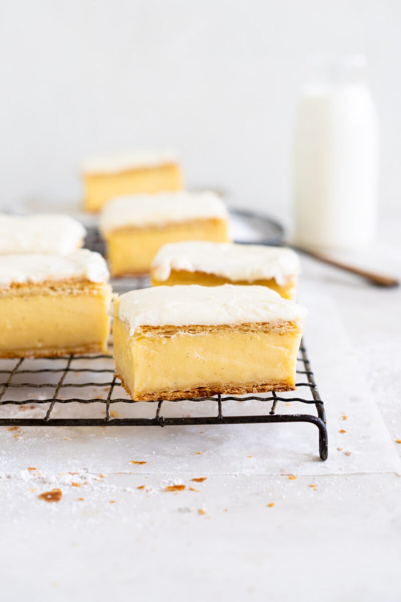 Custard Square with Homemade Puff Pastry - Cloudy Kitchen
