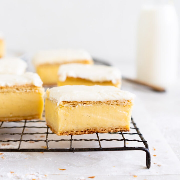Custard Square with Homemade Puff Pastry - Cloudy Kitchen