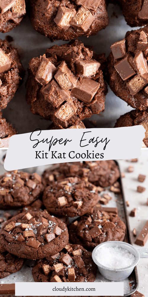 Kit Kat Cookies with Chocolate Chunks - Cloudy Kitchen