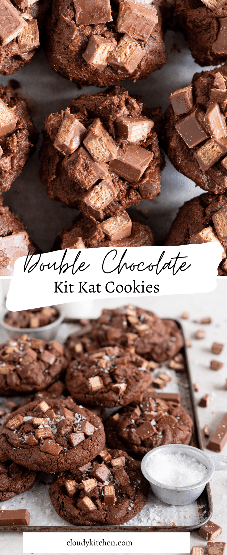 Kit Kat Cookies with Chocolate Chunks - Cloudy Kitchen