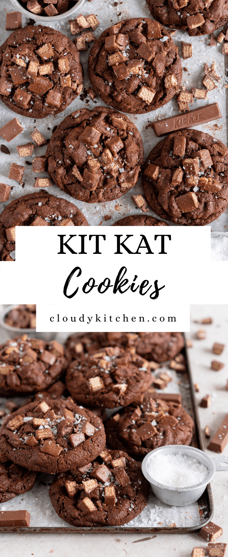 Kit Kat Cookies with Chocolate Chunks - Cloudy Kitchen