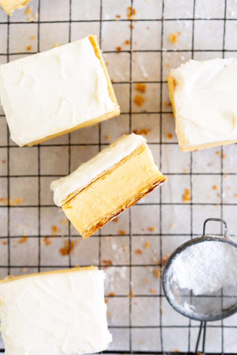 Custard Square with Homemade Puff Pastry - Cloudy Kitchen