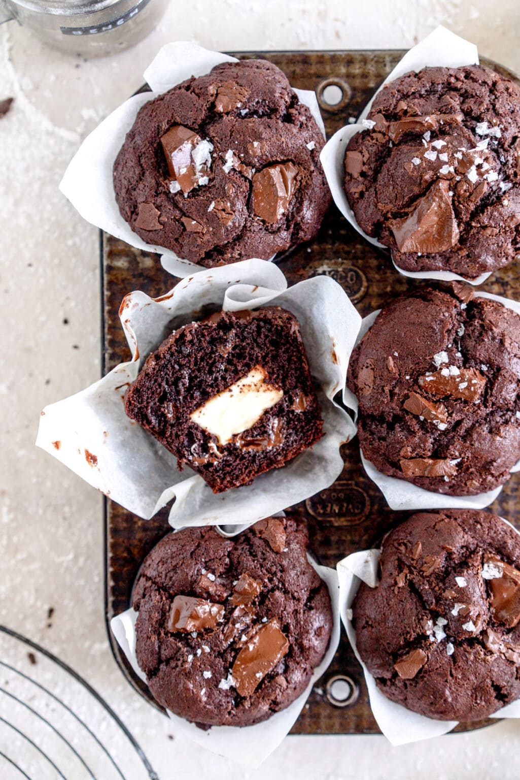 Small Batch Chocolate Cream Cheese Muffins (Yields 6) - Cloudy Kitchen