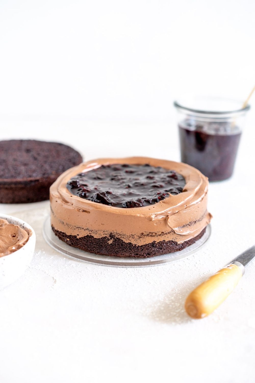 Mini Chocolate Layer Cake with Berry Filling - Cloudy Kitchen