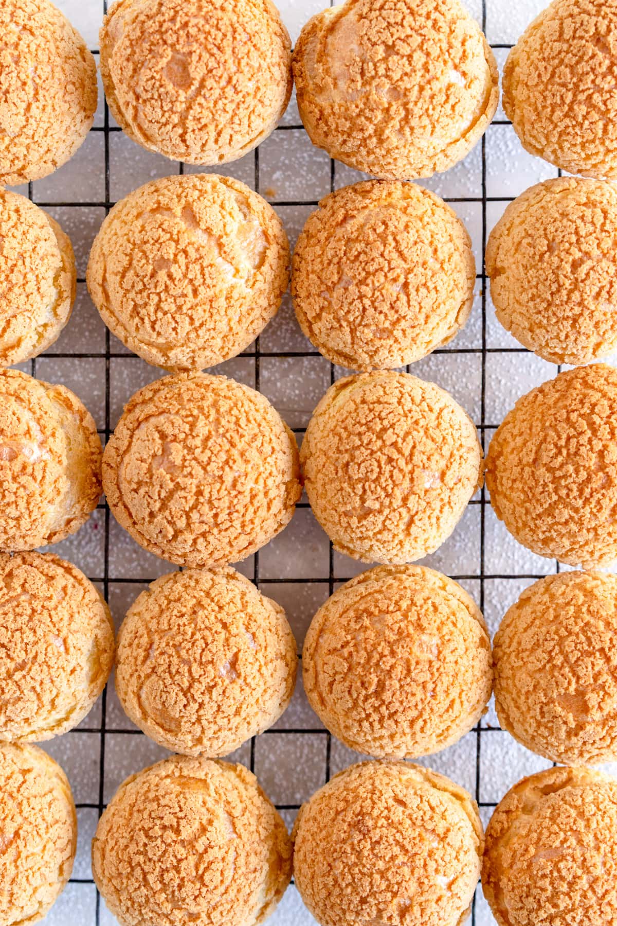 Roasted Peach Cream Puffs (Choux au Craquelin) - Cloudy Kitchen