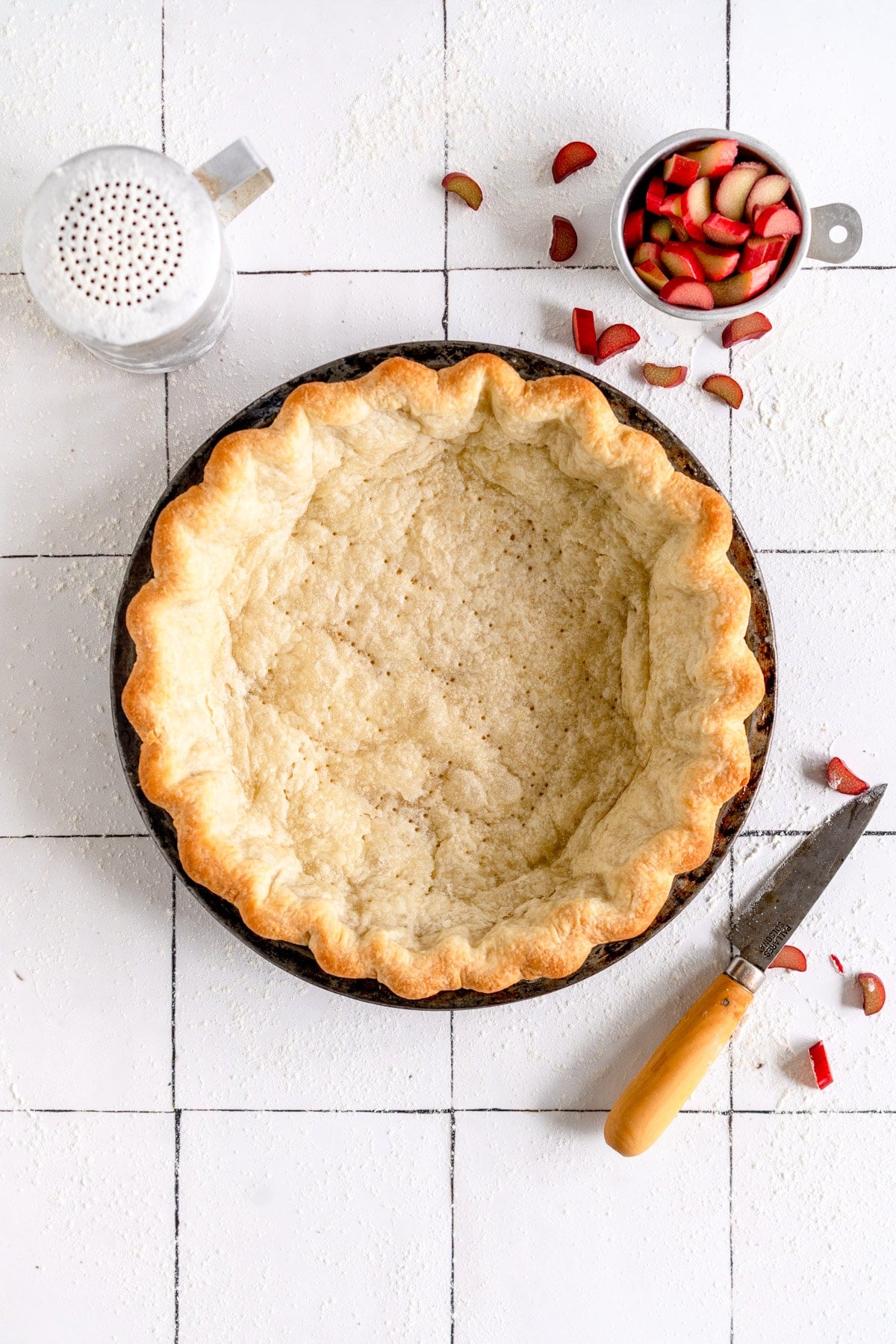 Rhubarb Custard Pie (Rhubarb Flan) - Cloudy Kitchen