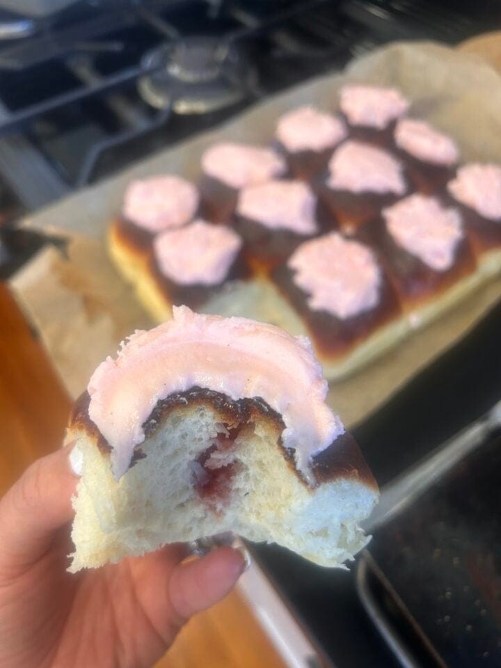 Iced Buns (Pink Buns) - Cloudy Kitchen