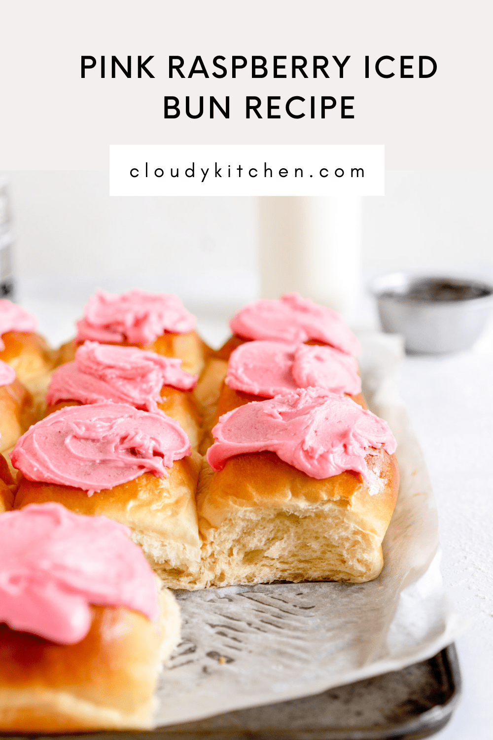 Iced Buns (Pink Buns) - Cloudy Kitchen