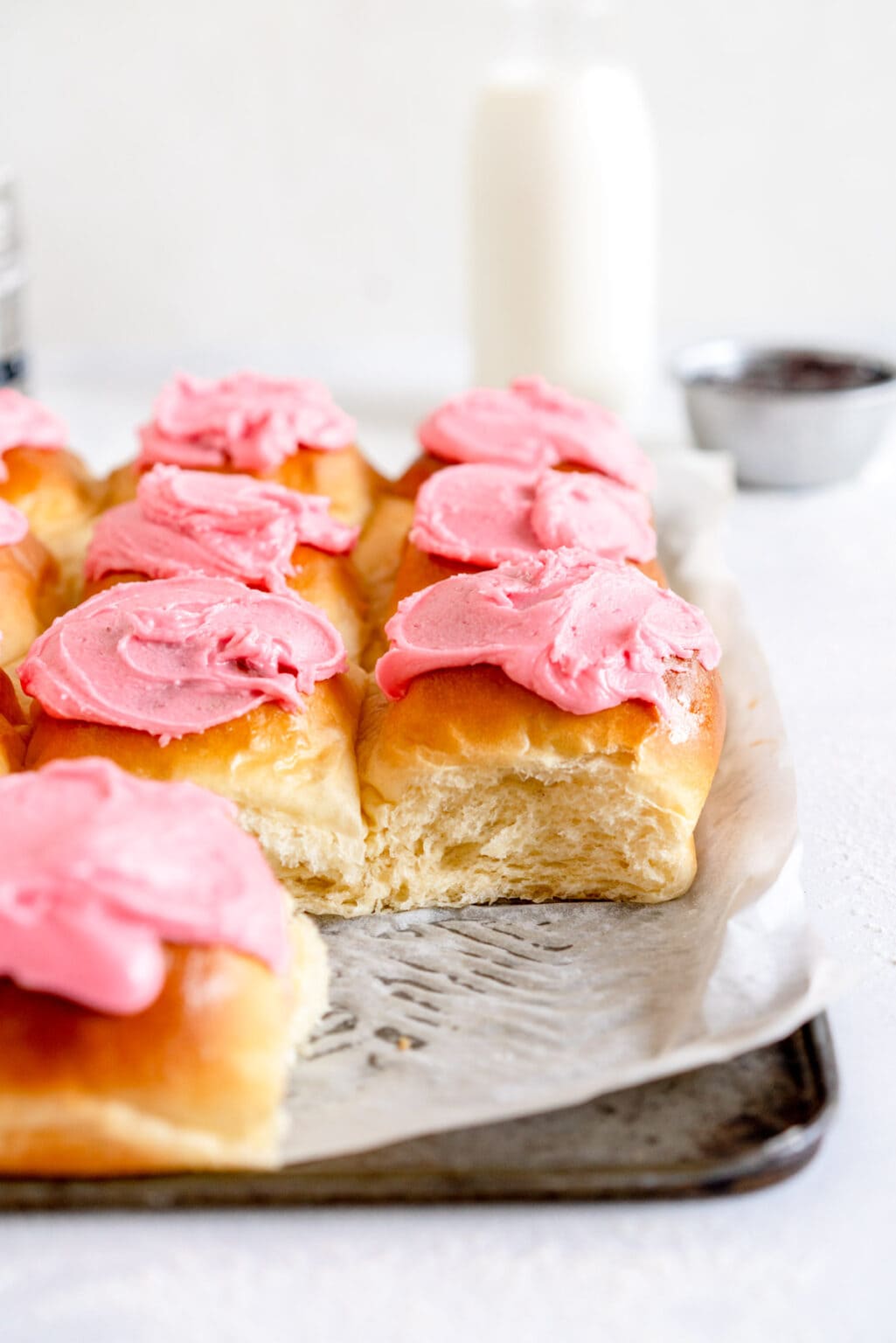 Iced Buns (Pink Buns) - Cloudy Kitchen