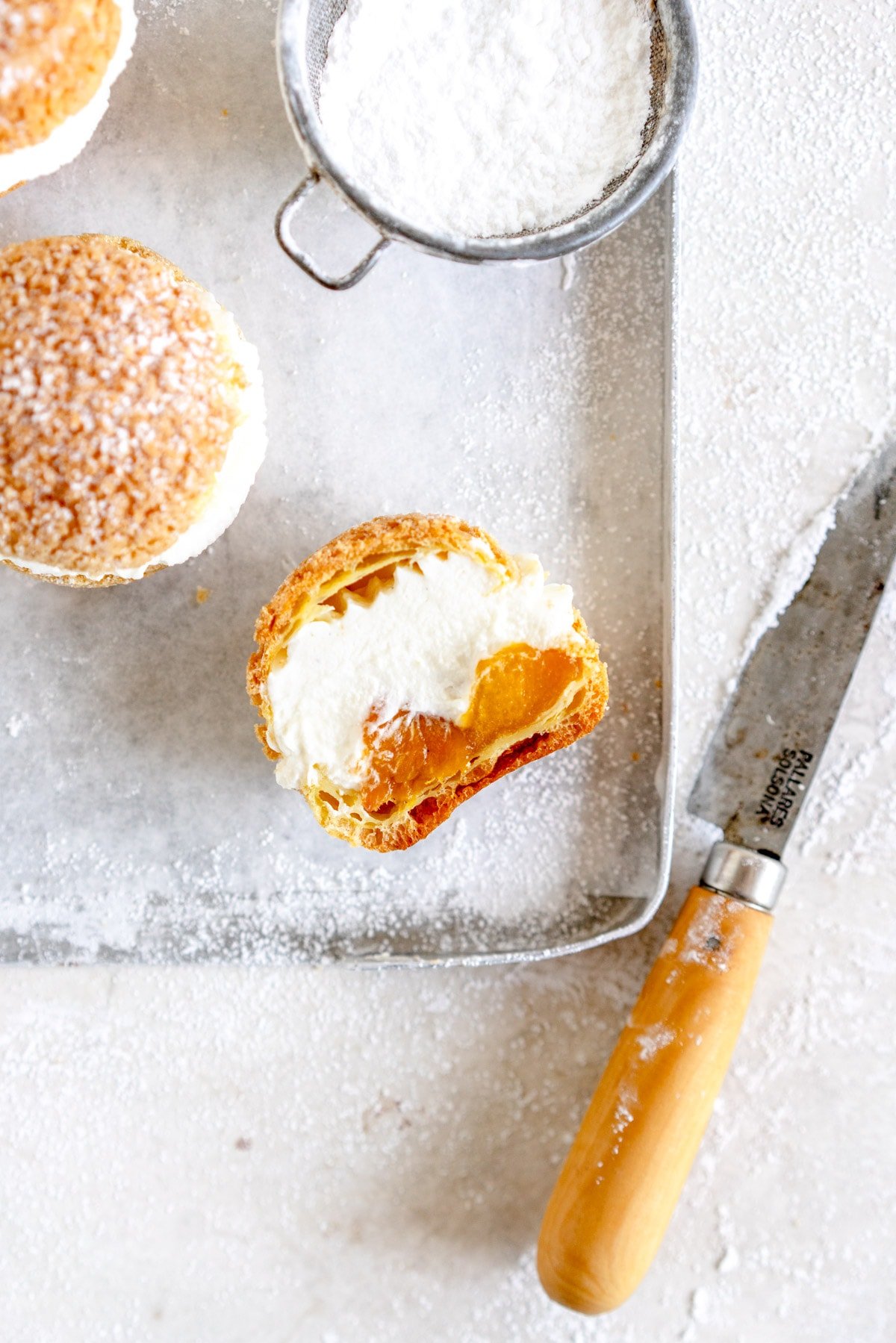 Roasted Peach Cream Puffs (Choux au Craquelin) - Cloudy Kitchen