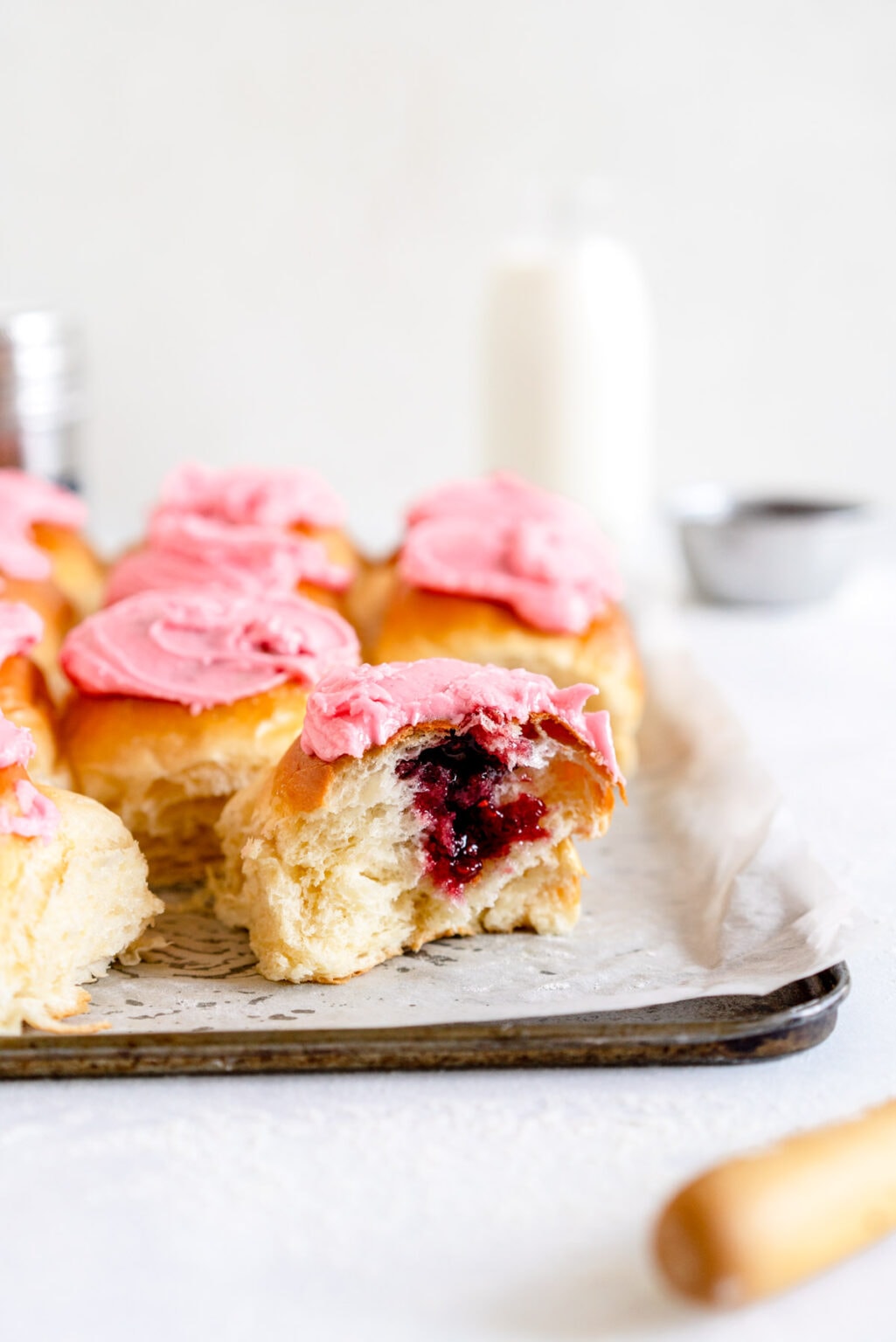 Iced Buns (Pink Buns) - Cloudy Kitchen