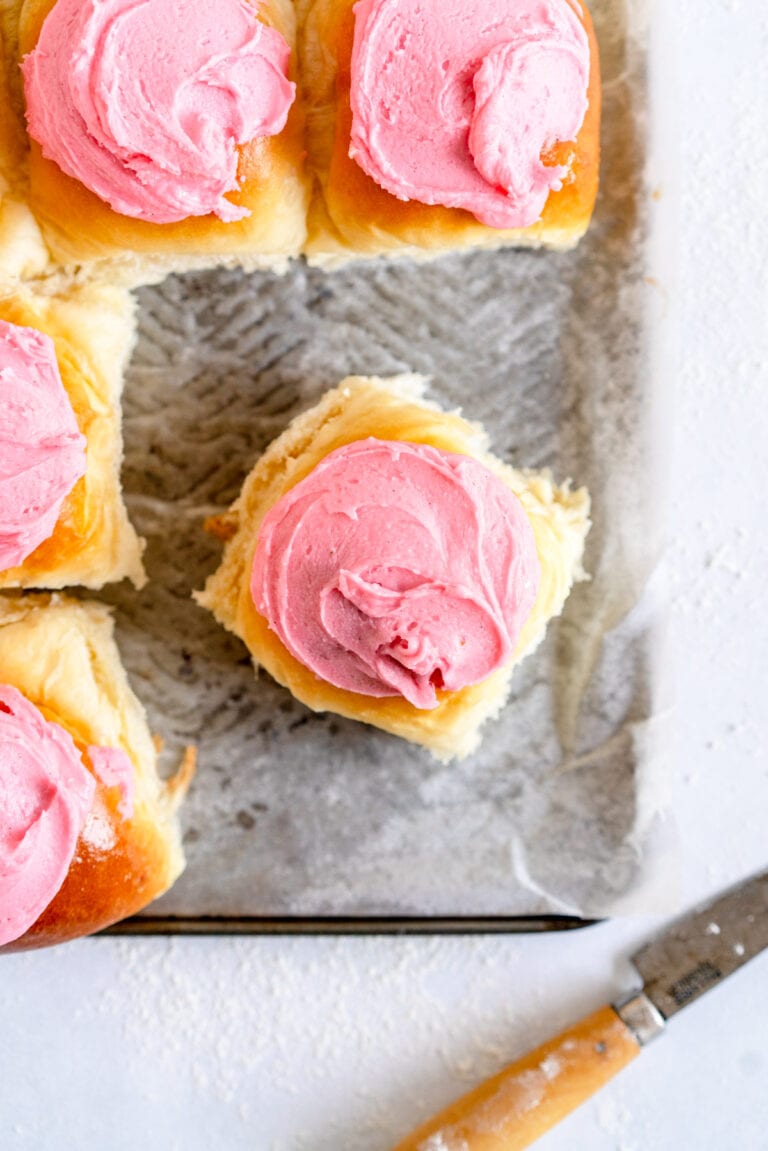 Iced Buns (Pink Buns) - Cloudy Kitchen