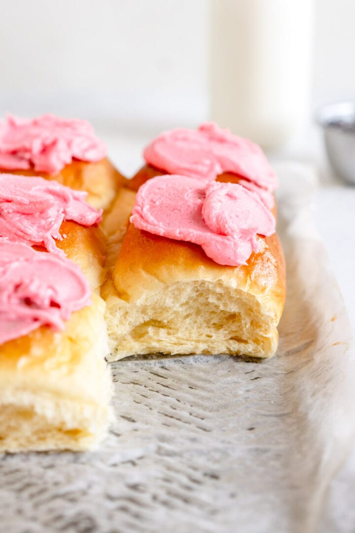 Iced Buns (Pink Buns) - Cloudy Kitchen