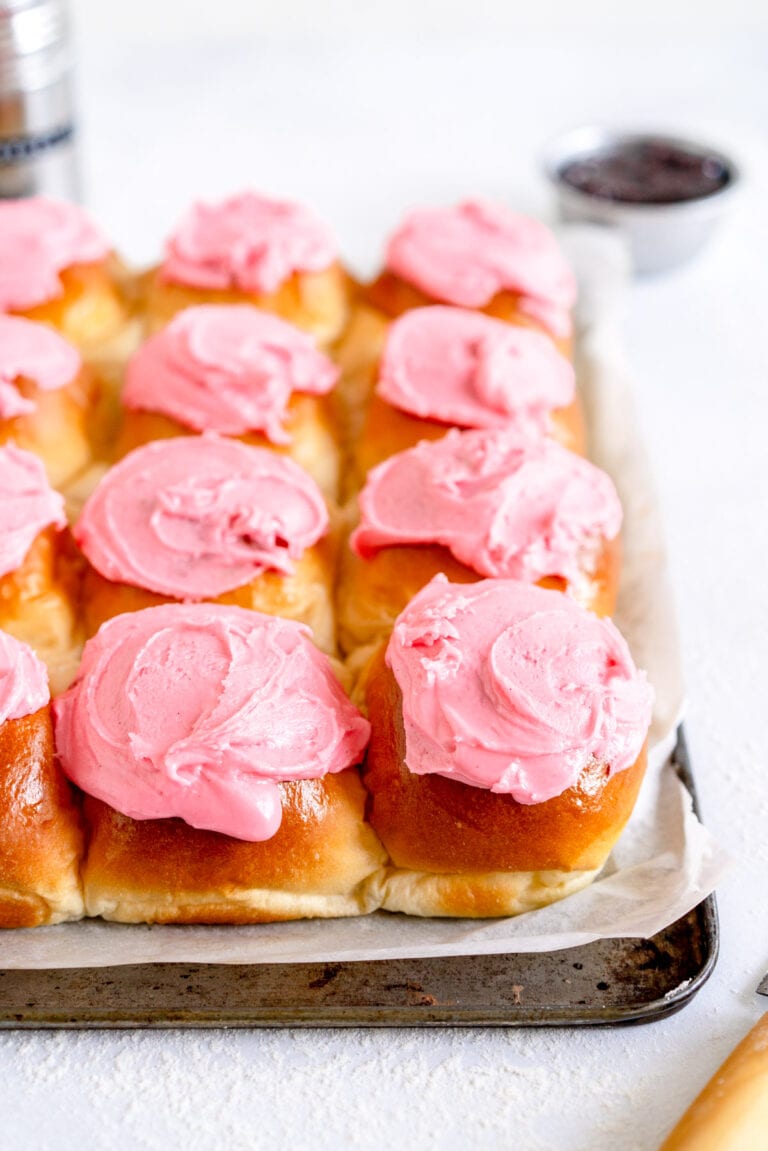 Iced Buns (Pink Buns) - Cloudy Kitchen