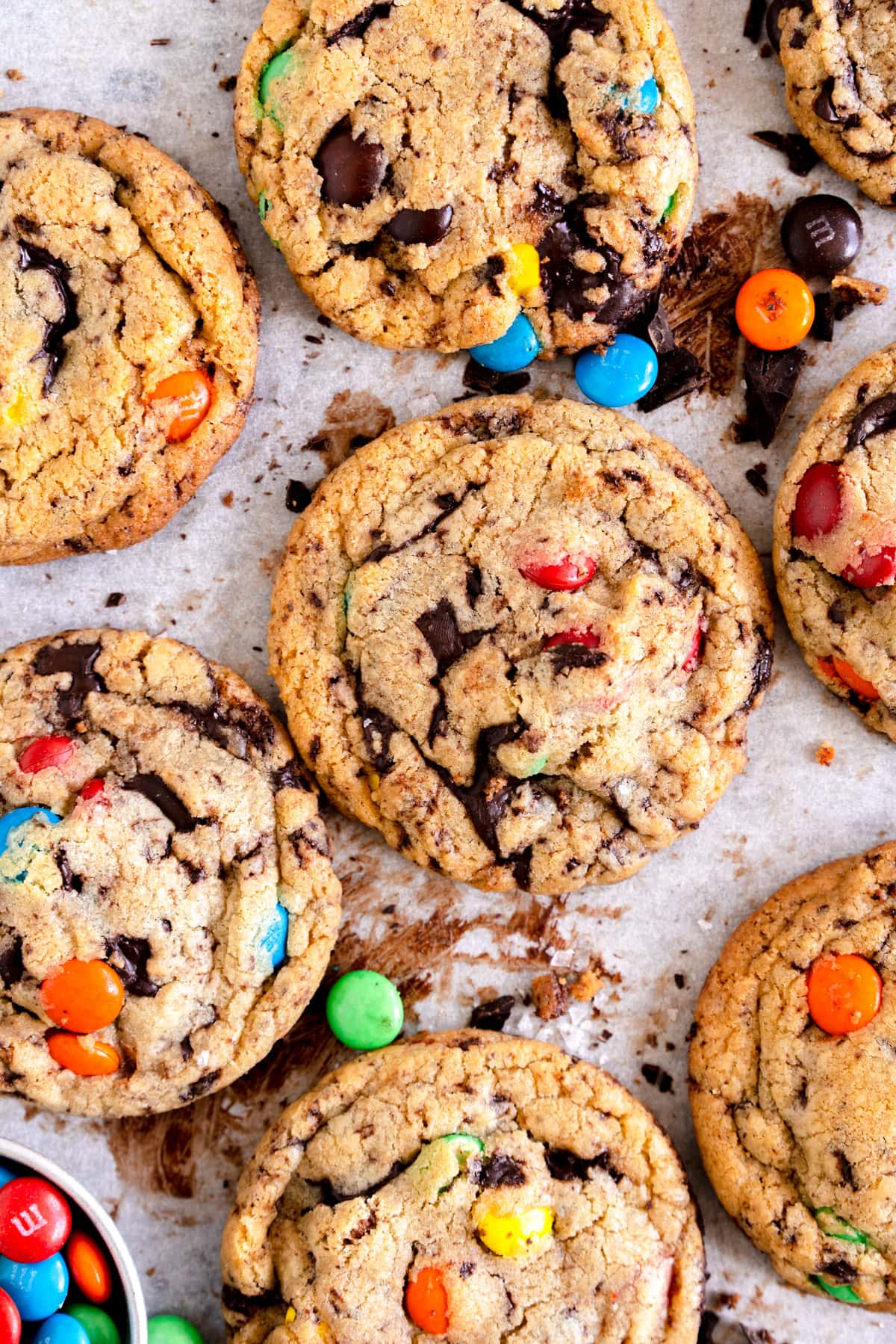 Perfectly Chewy Chocolate Chip M&M Cookies - Cloudy Kitchen