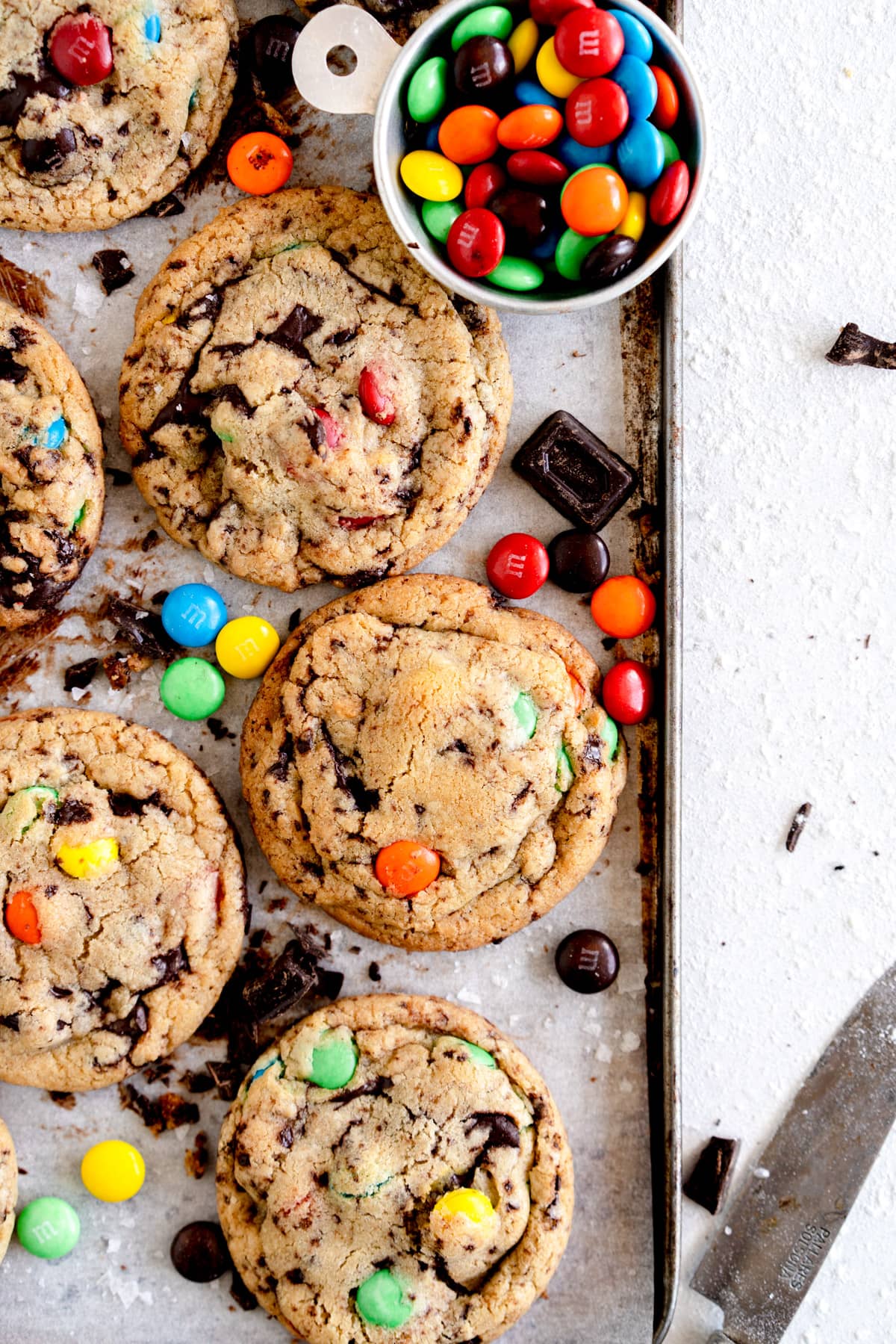 Perfectly Chewy Chocolate Chip M&M Cookies - Cloudy Kitchen