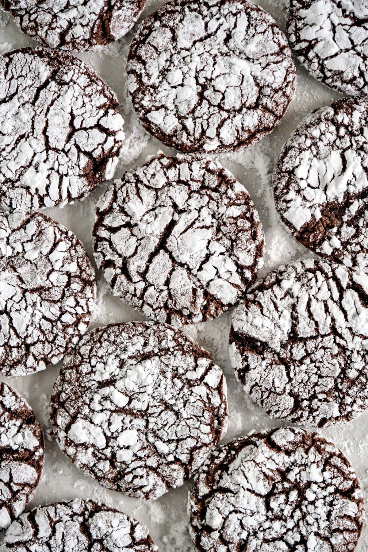 20 minute Chocolate Crinkle Cookies - Cloudy Kitchen