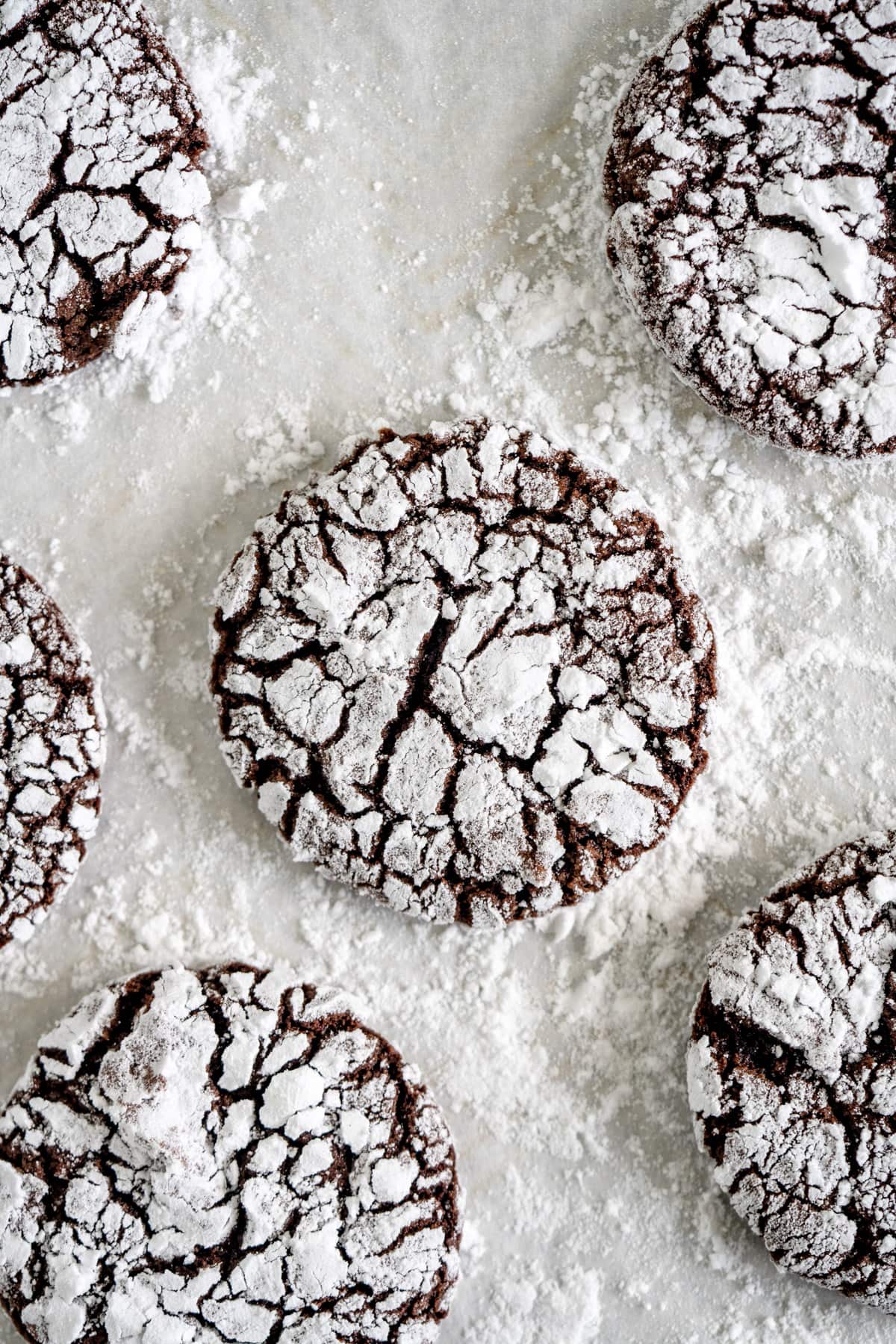 20 minute Chocolate Crinkle Cookies - Cloudy Kitchen