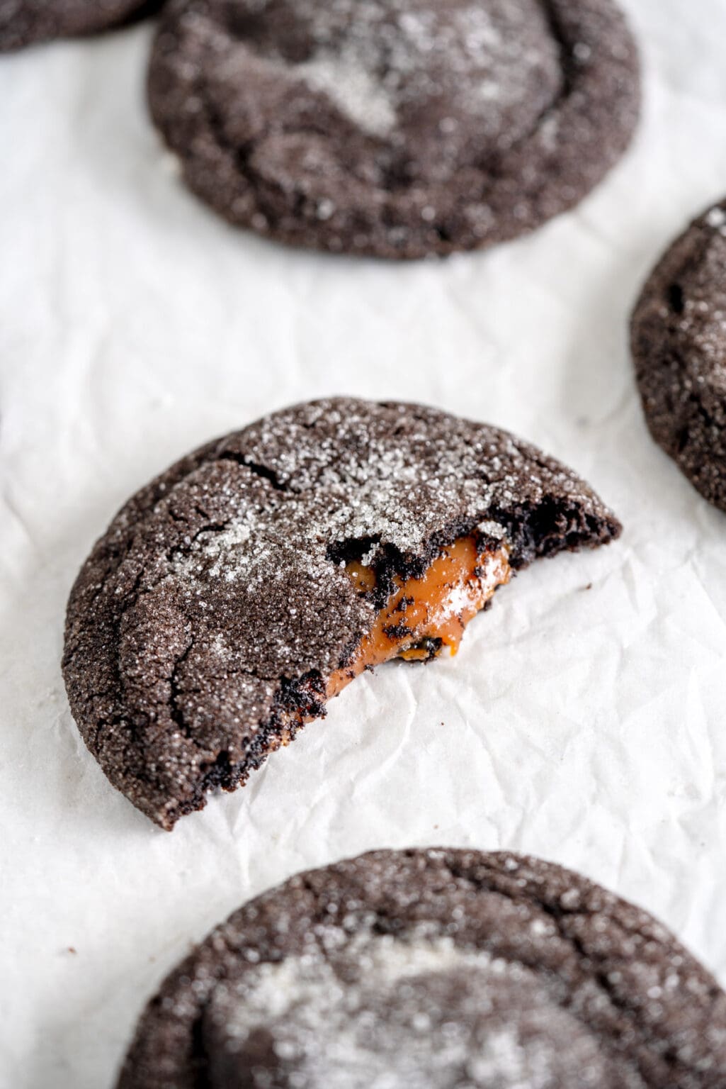 Easy Caramel-Stuffed Chocolate Cookies - Cloudy Kitchen