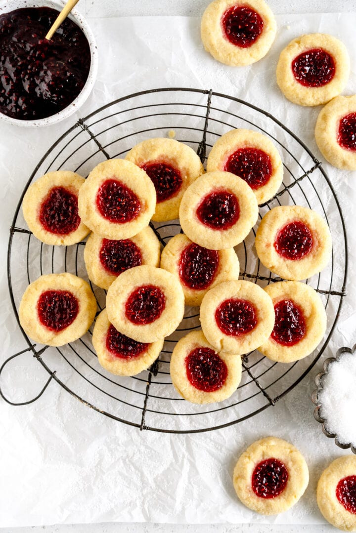 Soft and Buttery Raspberry Thumbprint Cookies - Cloudy Kitchen