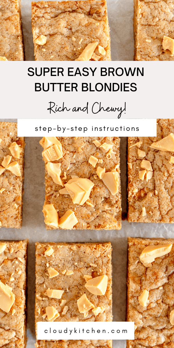 Chewy Brown Butter Blondies - Cloudy Kitchen