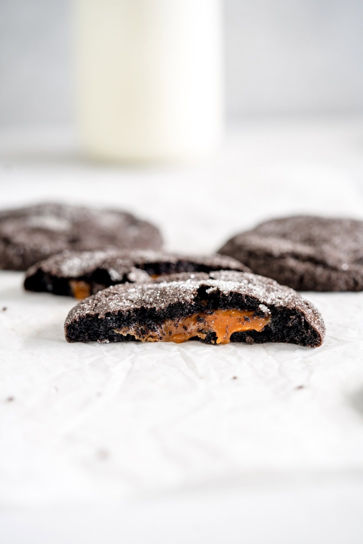 Easy Caramel-Stuffed Chocolate Cookies - Cloudy Kitchen